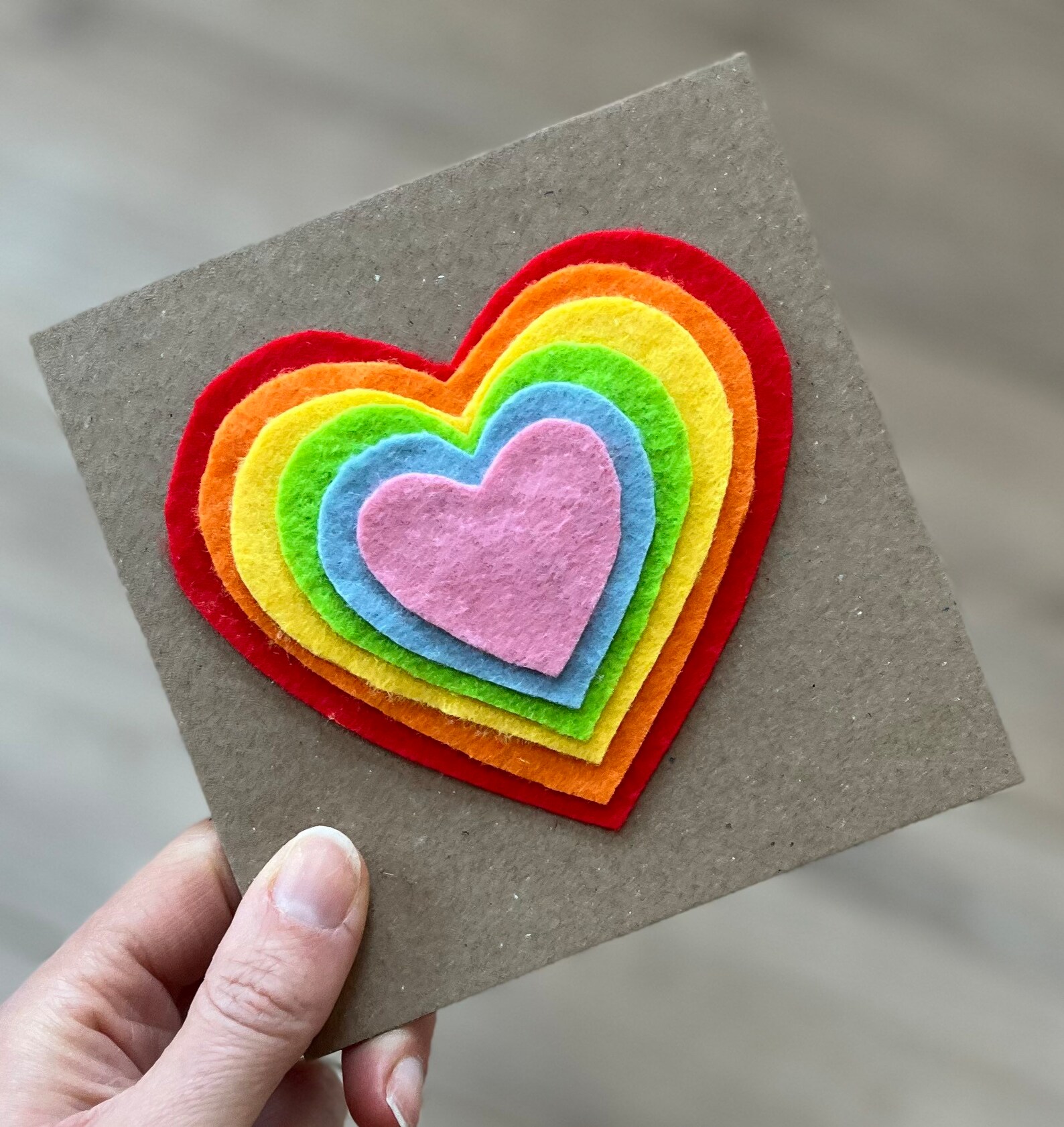 Rainbow Heart Card 3D Card Rainbow Card Love - Etsy