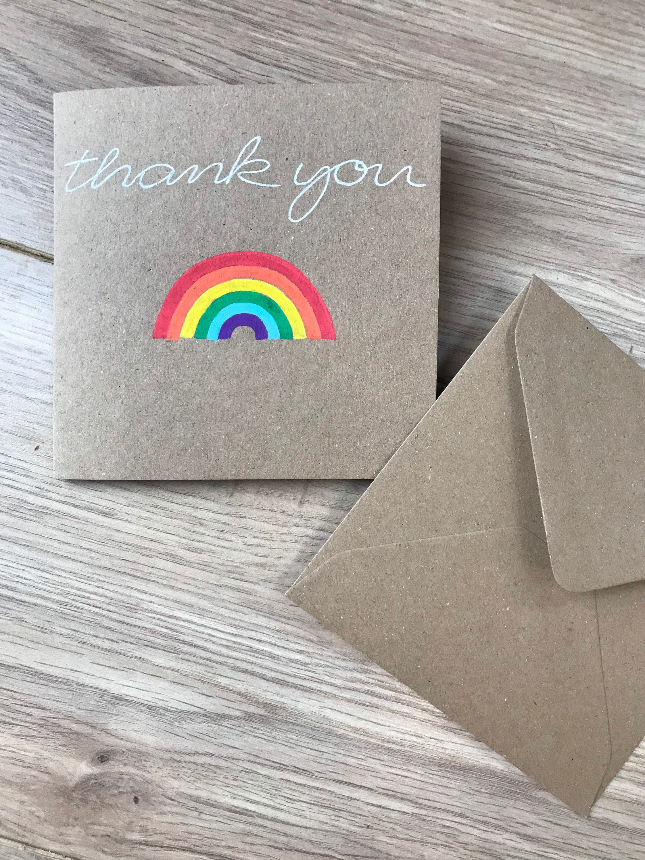 Rainbow Thank You Card - Rainbow Card - Thank You Card - General Card ...