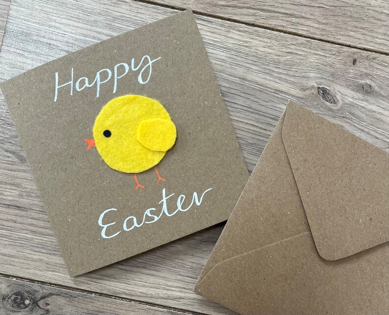 Easter Chick Card - Happy Easter Card - Chick Card - Easter Greetings ...