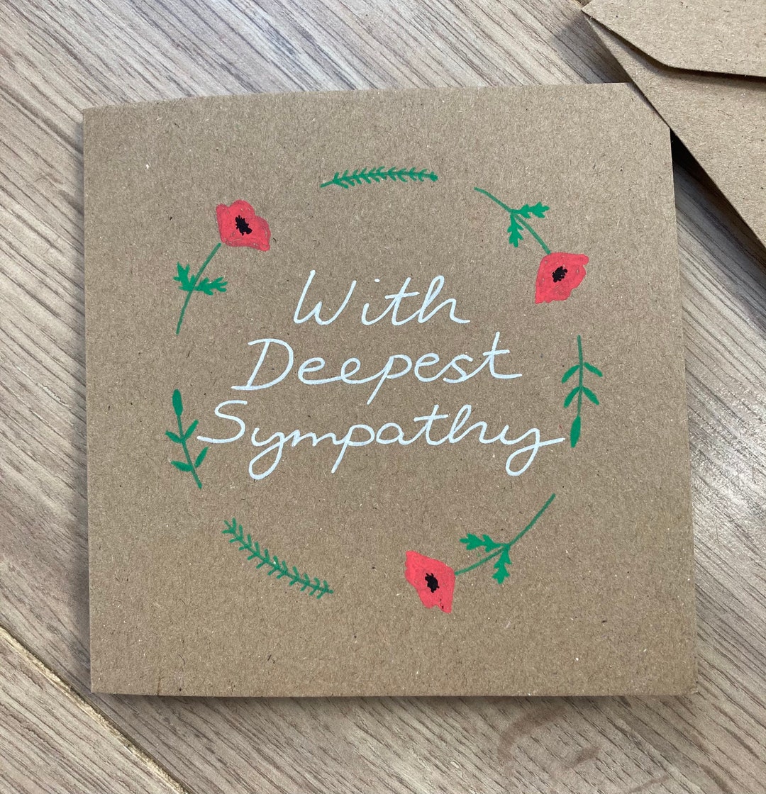 Poppy Sympathy Card - Poppy Bereavement Card - With Deepest Sympathy ...