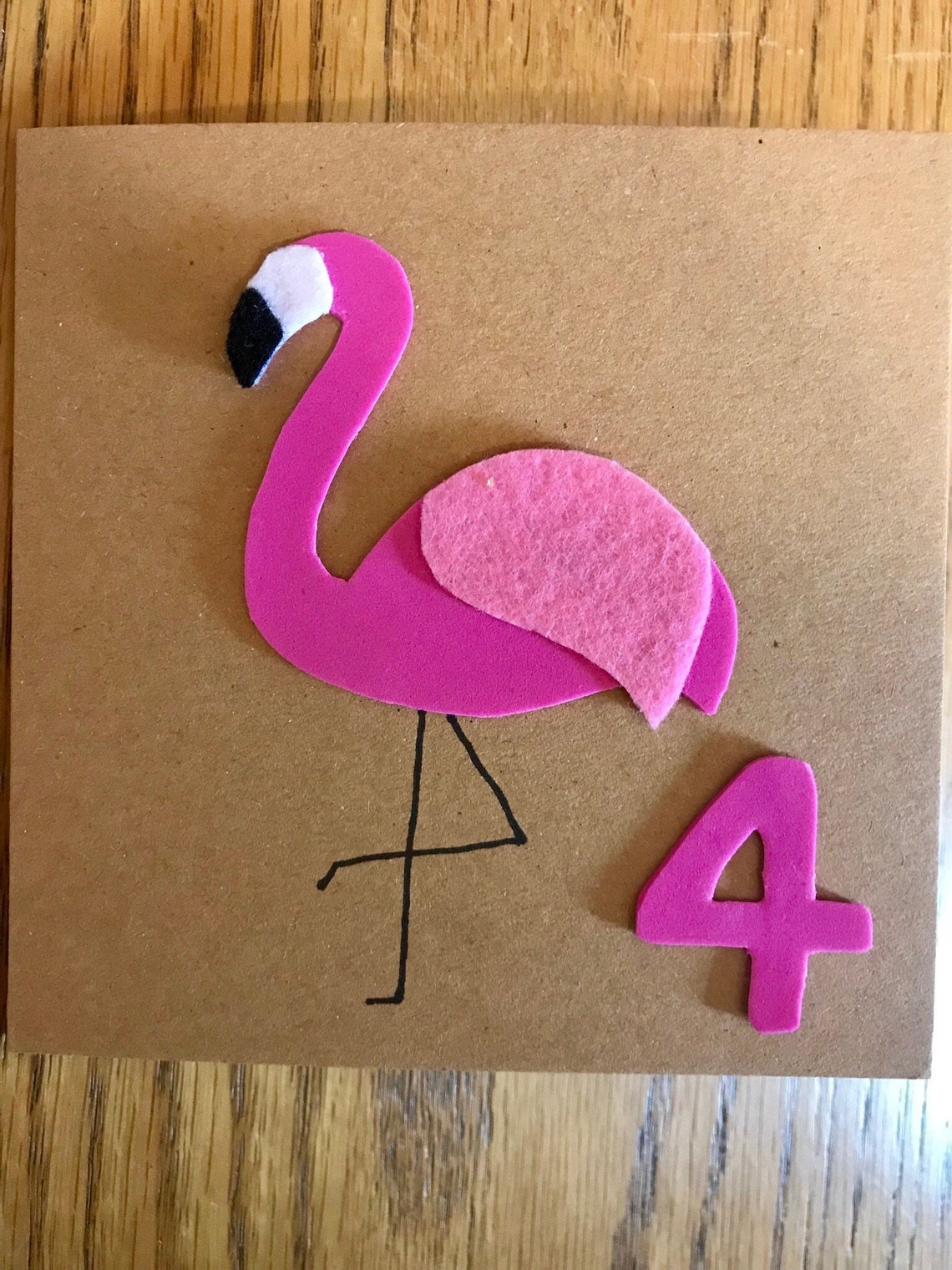 Flamingo Card Flamingo Birthday Card Childrens Birthday | Etsy