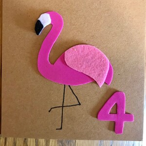 Flamingo Card - Flamingo Birthday Card - Childrens Birthday Card - Age ...