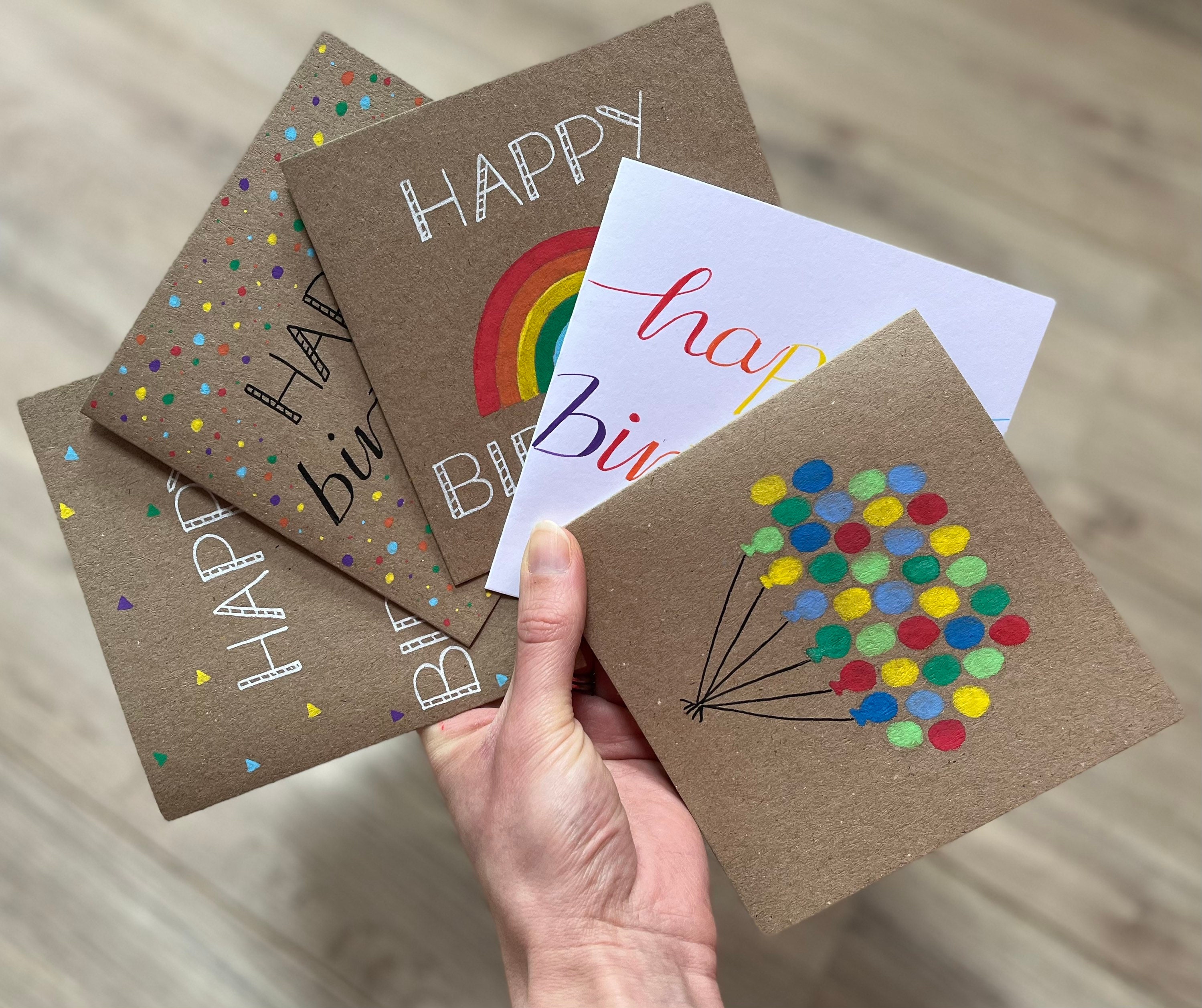 Pack of 5 Mixed Birthday Cards Pack of Birthday Cards - Etsy