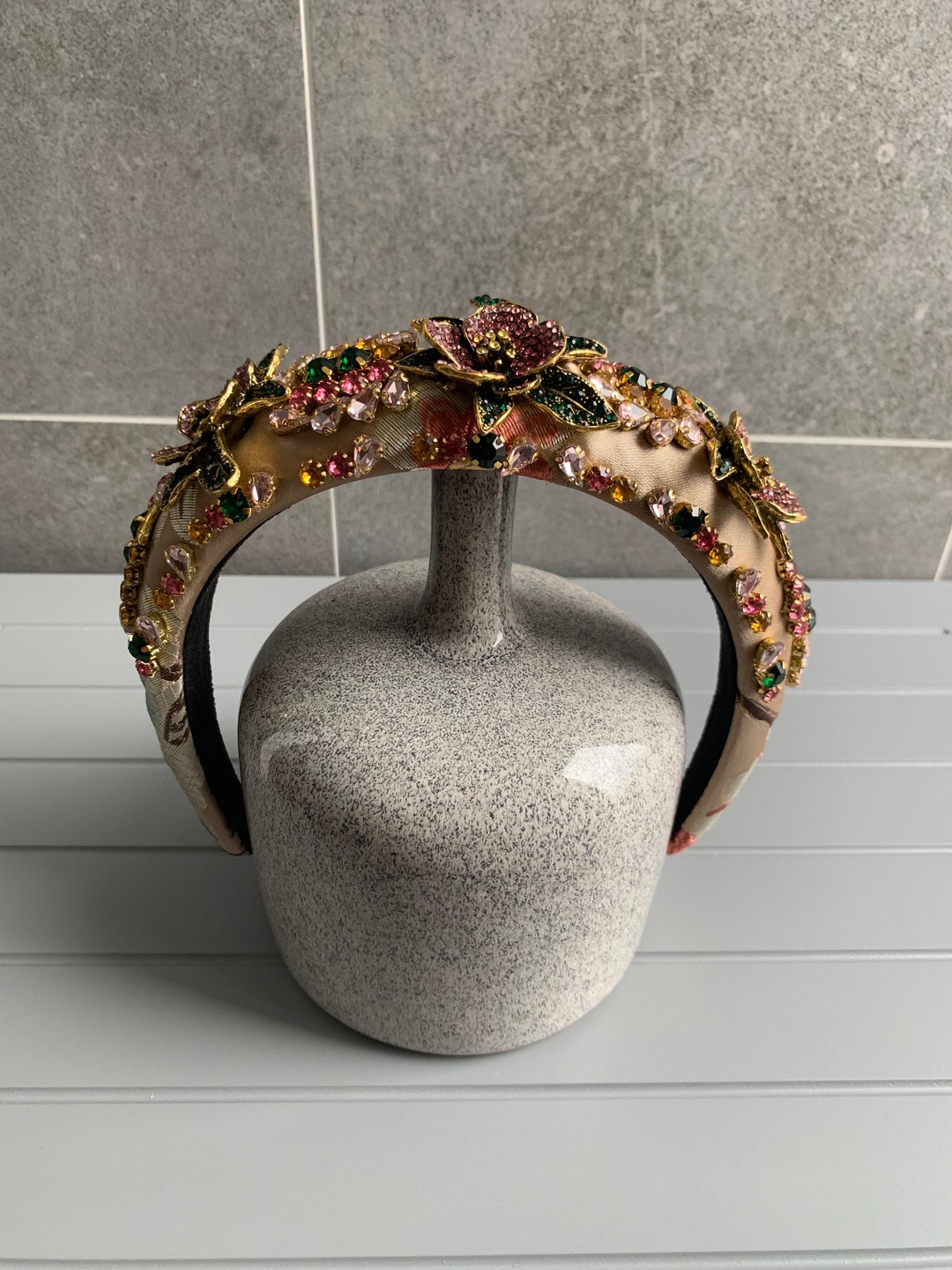 Fleur LUXE Luxury High End Headband Embellished LATTE Champagne ...