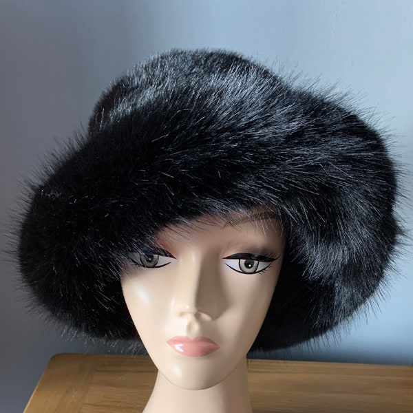 Black Fur Hat - Etsy