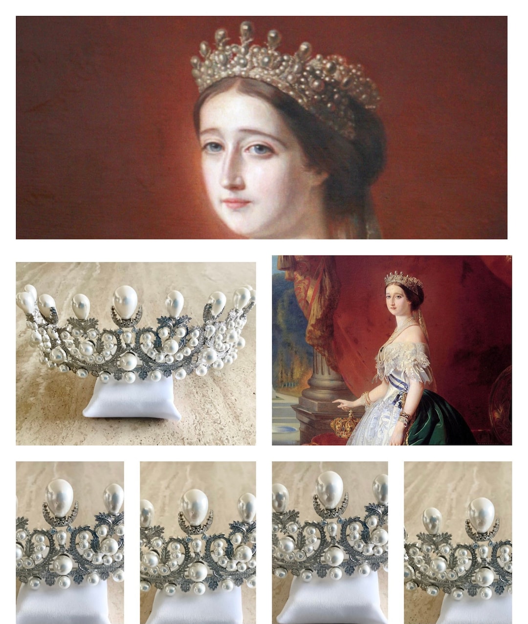 Empress Eugenie of France Pearl Tiara Crown Style Emperor Napoleon III ...