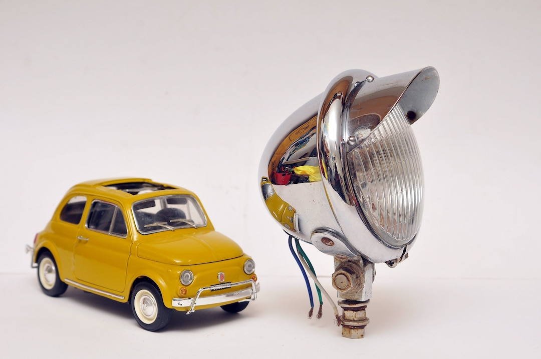 Vintage 60's Chrome Spot Light Head Lamp Motorbike Car Front Light ...