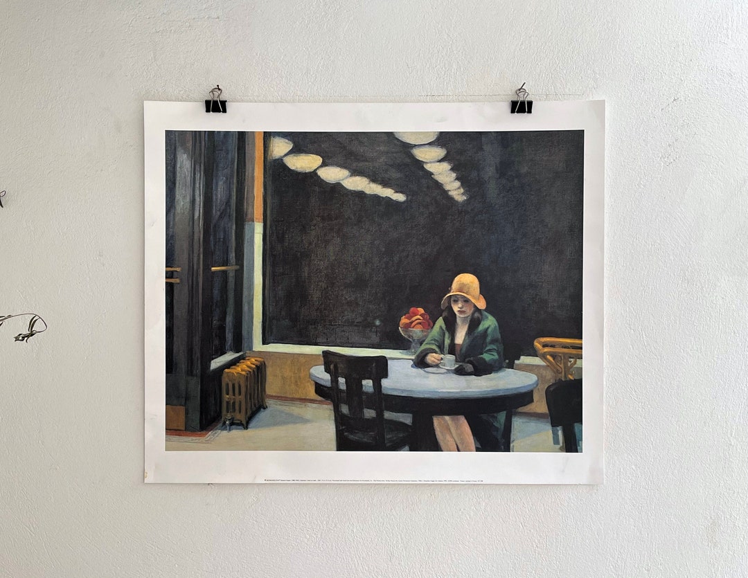 Rare Edward Hopper Automat Painting Official Retrospective Poster 1993 ...