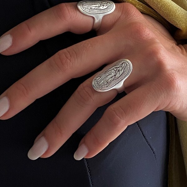 Virgin Mary Ring - Etsy