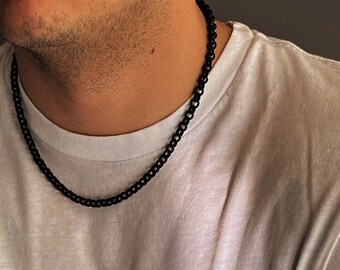 Black Rolo Chain - Etsy