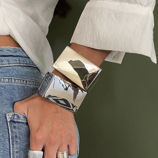 Wide Bangle Bracelet - Etsy