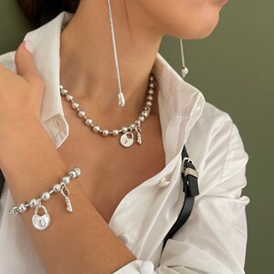 Chunky Ball Chain With Padlock and Key, Uno De 50 Style Key and Padlock ...