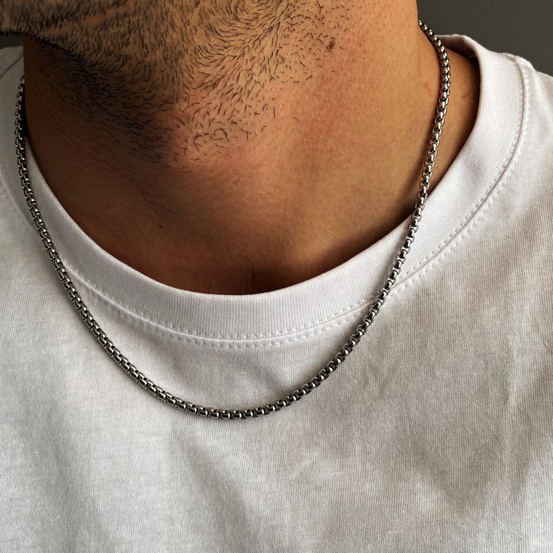 Mens Box Chains Necklace - Etsy