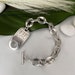 Womens Chunky Padlock and Key Ball Chain Bracelet, Silver Ball Chain ...