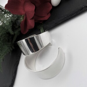 Wide Vintage Shiny Silver Open Cuff, Chunky Adjustable Bracelet ...