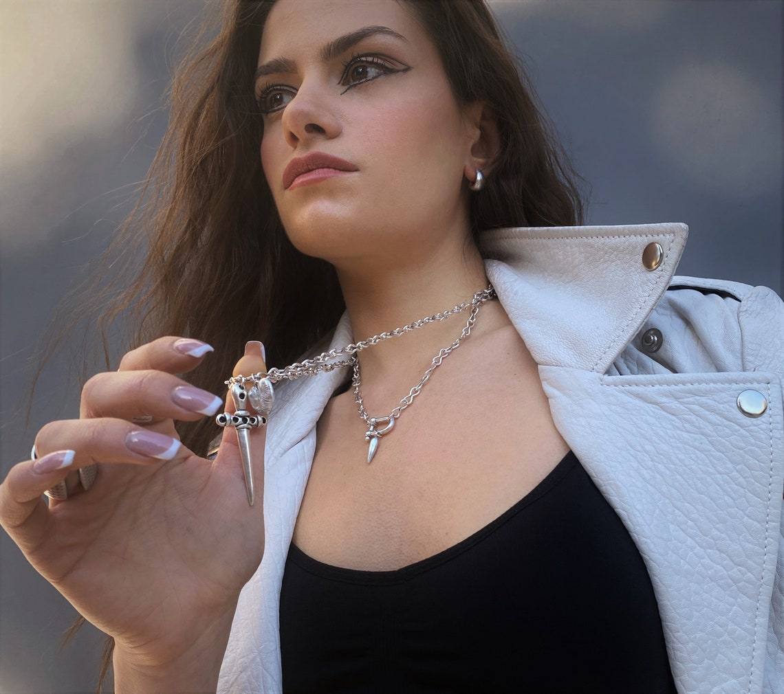 Punk Rock Sword/ Heart/ Shackle Pendant Edgy Shackle Unique | Etsy