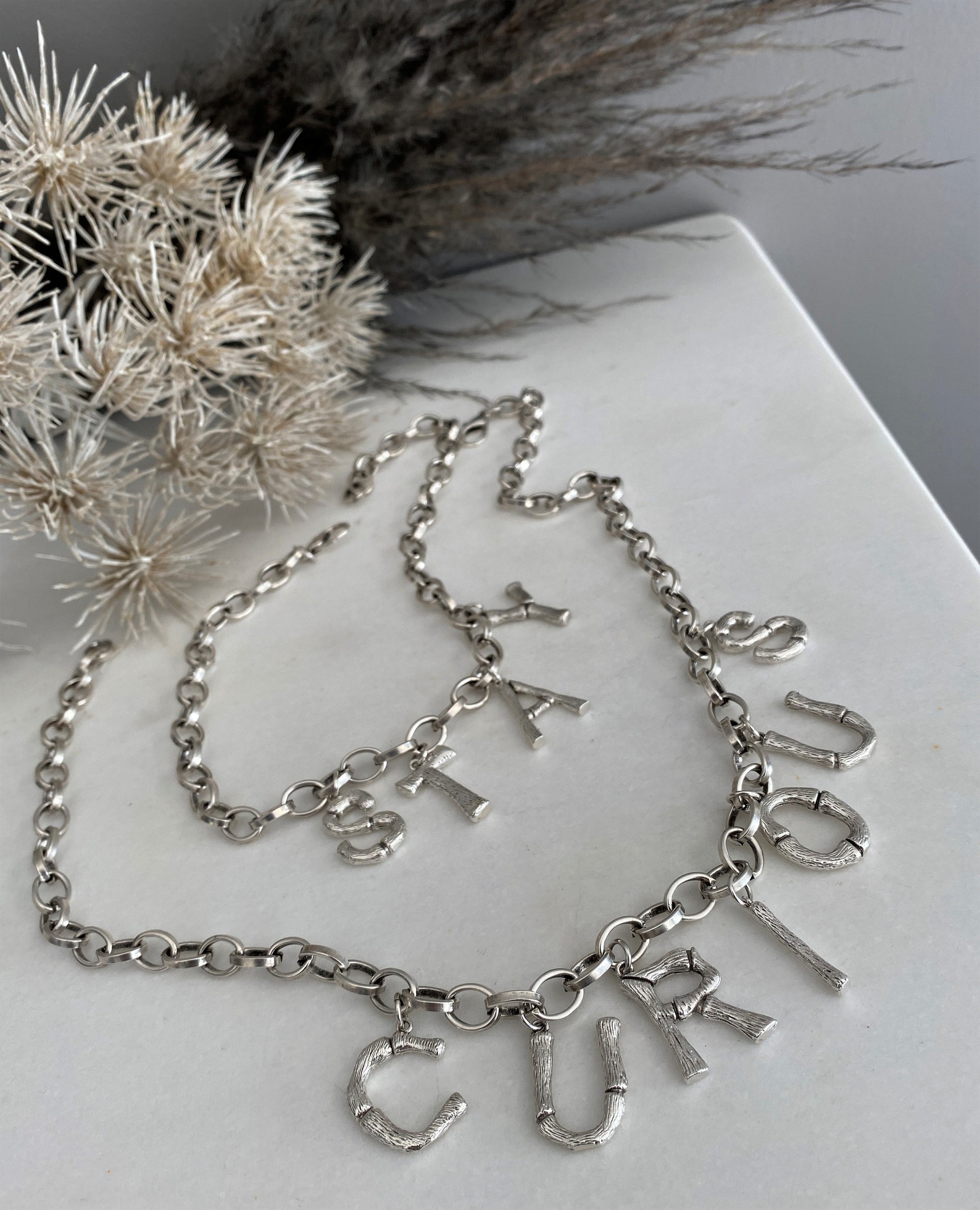 Oversized Steet Style Letters Chain Necklace Layered Chains - Etsy