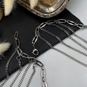 Stainless Steel Shoulder Chain Harness• Chain Armor Jewelry• Multi ...