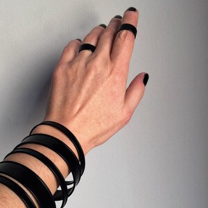 Black Band Ring, Simple Wide Black Ring, Womens Band Ring, Edgy Ring ...