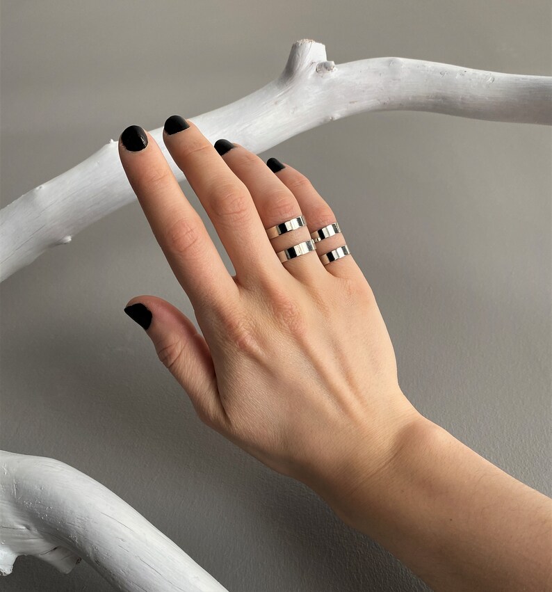 Double Line Minimal Ring Silver Finger Cuff Midi Pinky Ring - Etsy