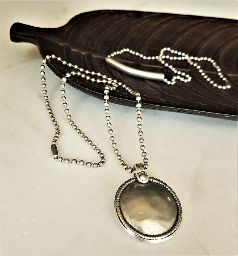 Set of Two Silver Layering Chain Necklaces Chunky Tube Chain | Etsy