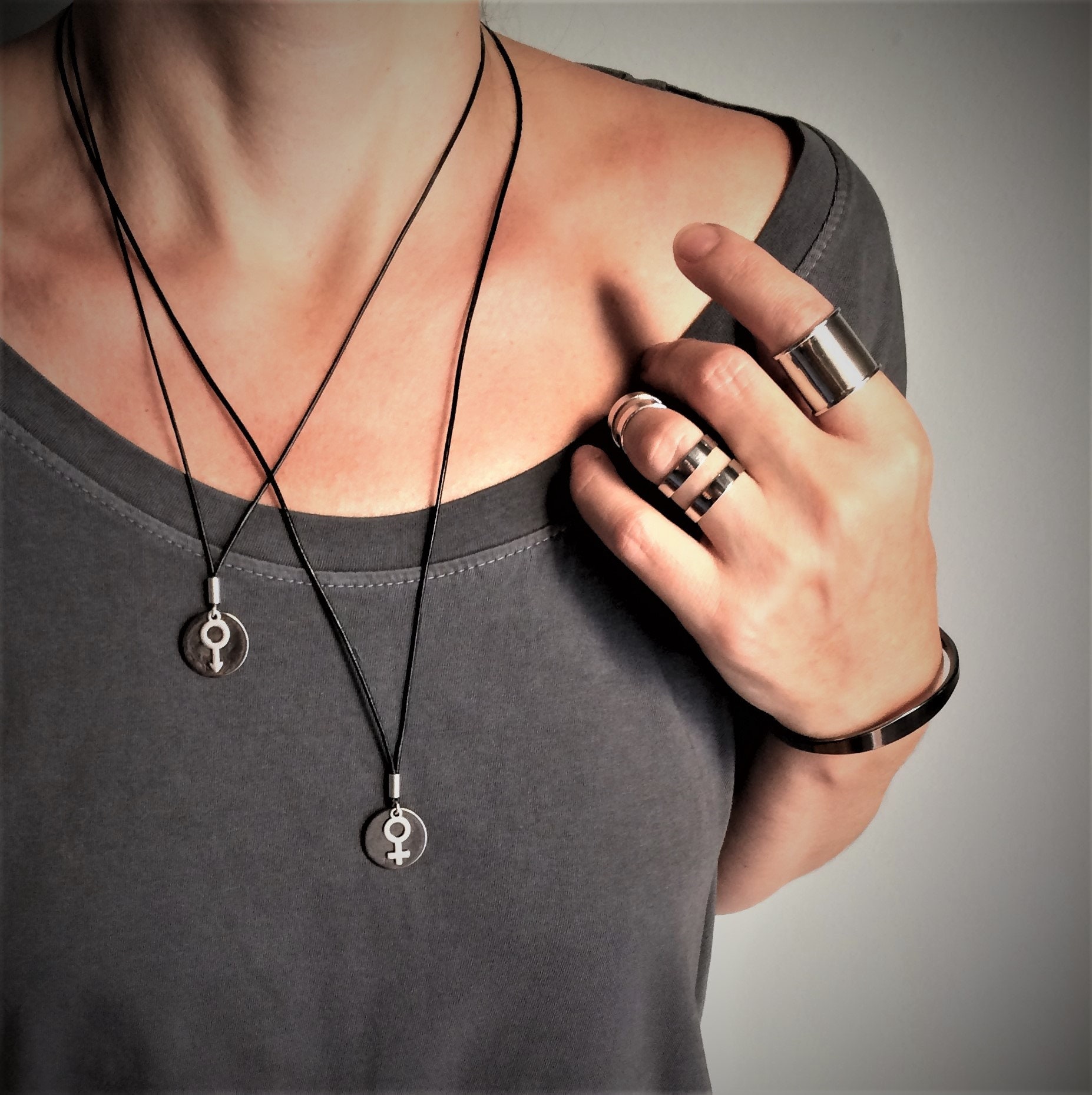 Female Minimalist Sex Symbol Pendant Couples Matching Etsy