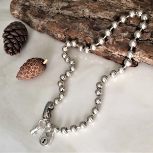 Chunky Ball Chain With Padlock and Key, Uno De 50 Style Key and Padlock ...