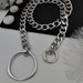 Extra Large O Ring Clasp Curb Chain Necklace• Double Wrap Light Choker ...