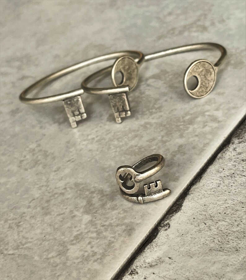 Antique Silver Wrap-around Key Ring Adjustable Key-shaped - Etsy