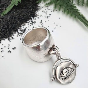 Giant EVIL EYE Ring Statement Padlock With Key Ring Heavy - Etsy