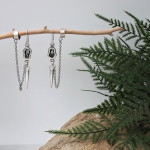 Mismatched Swarovski Spike Drop Earring Set, Grunge Sharp Swarovski ...