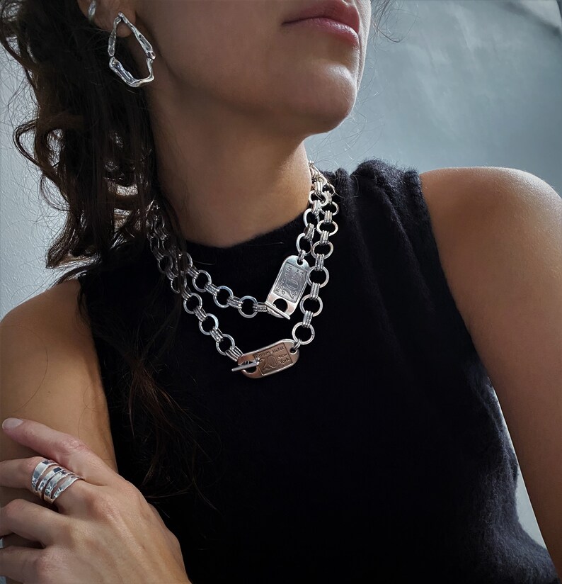 NEW Silver Bold Chain Necklace Uno De 50 Style Necklace - Etsy