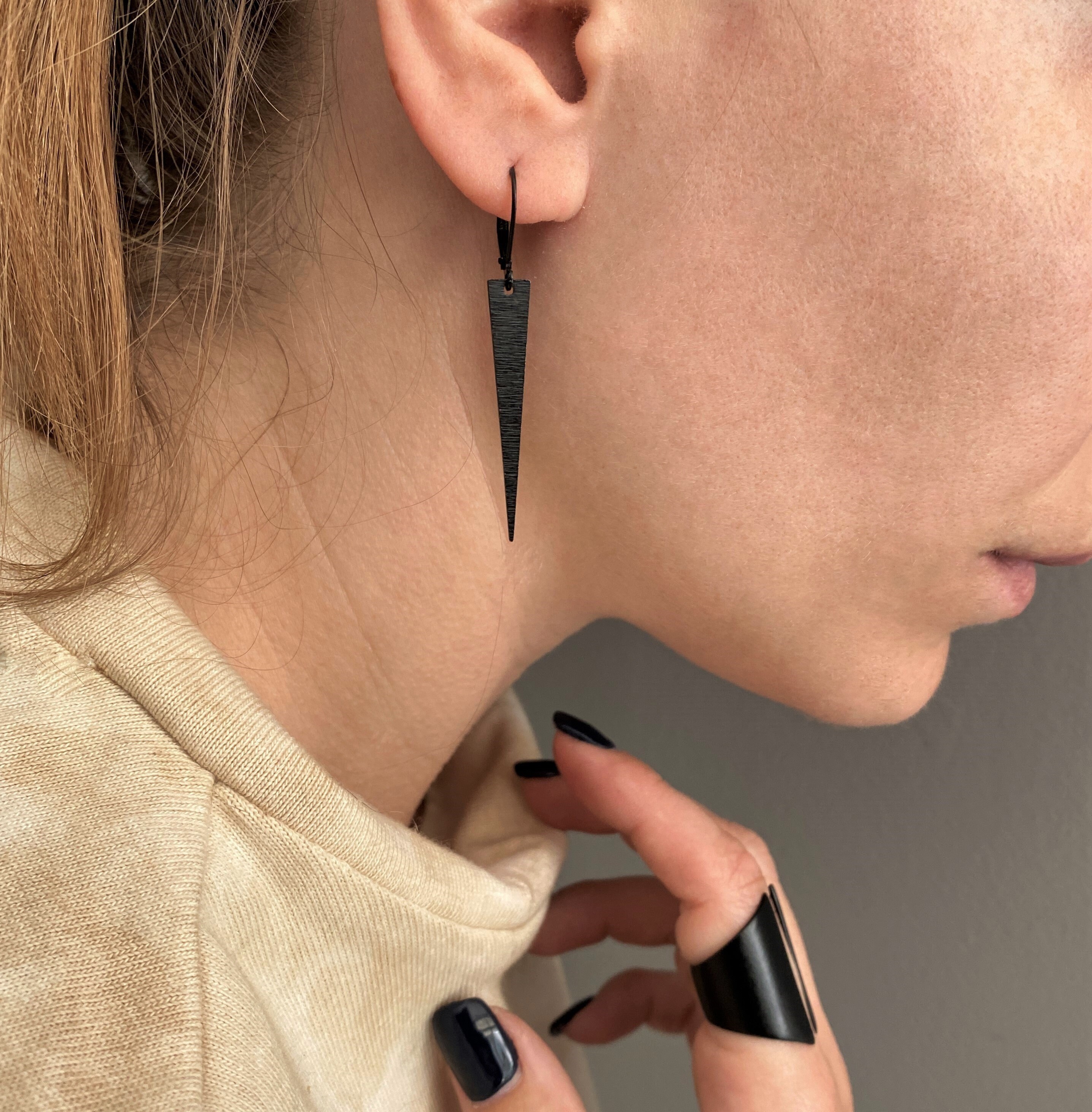 Long Triangle Earrings