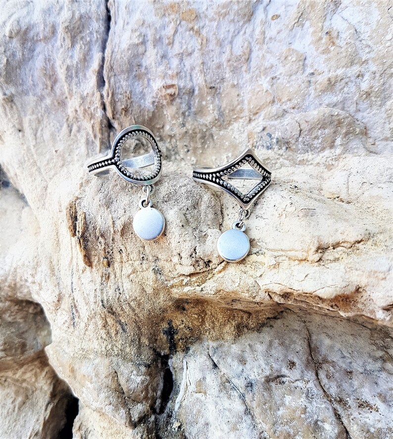 Silver Rhombus Adjustable With Charm Ring Open Antique Silver - Etsy