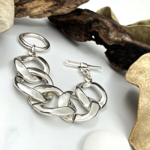 Oversized Cuban Link Chain Bracelet, XL Edgy Chunky Curb Chain Cuff ...