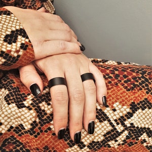 Black Band Ring, Simple Wide Black Ring, Womens Band Ring, Edgy Ring ...