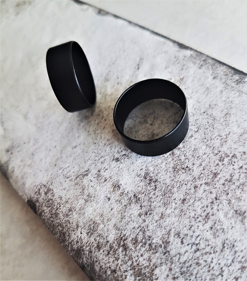 Black Band Ring Simple Wide Black Ring Womens Band Ring | Etsy