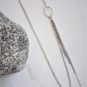 Multi Chains Necklace• Womens Long Necklace• Silver Statement Necklace ...