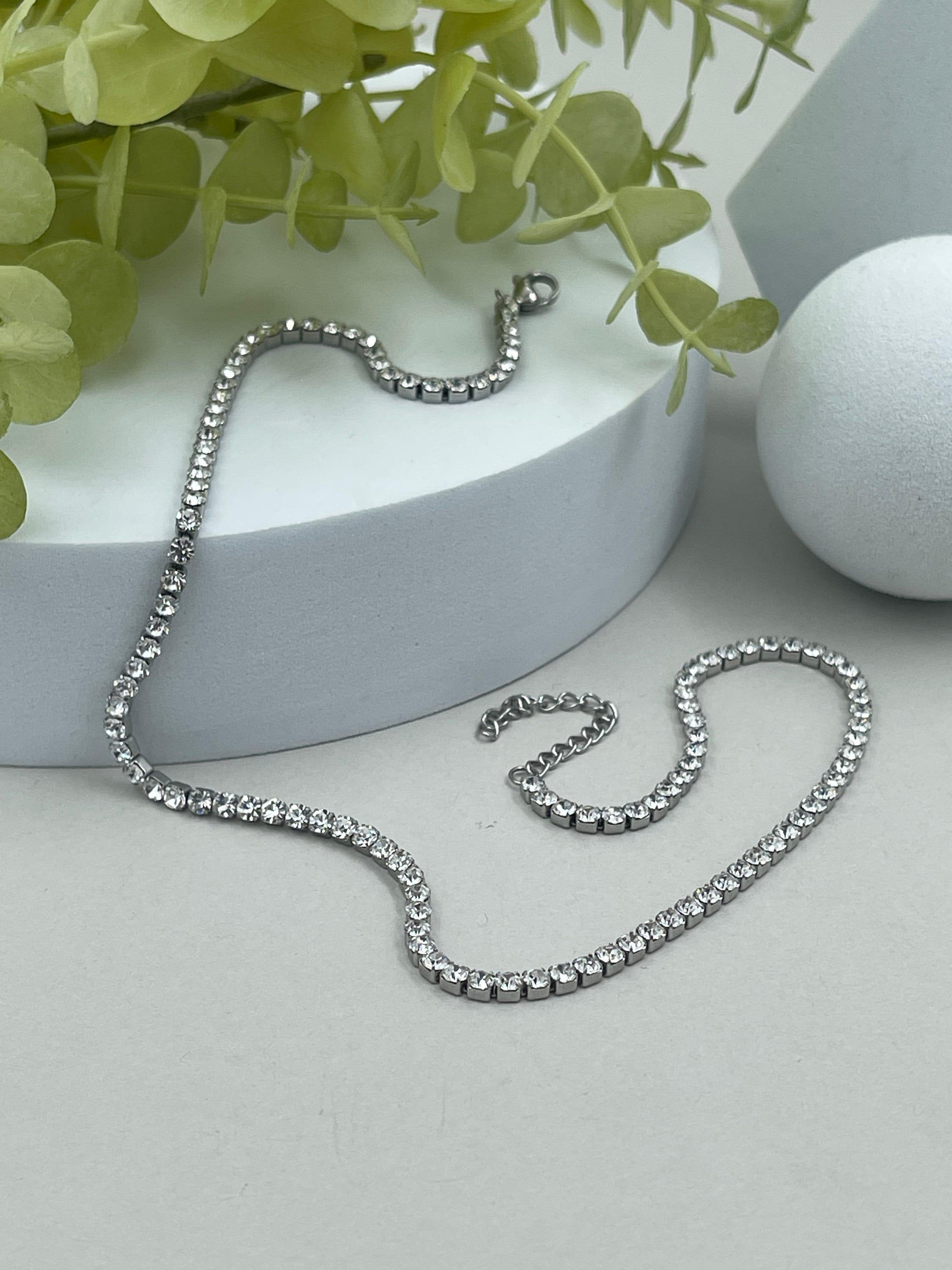 Multi Chains Silver Layered Charm Necklaces Set• Stackable Heart ...