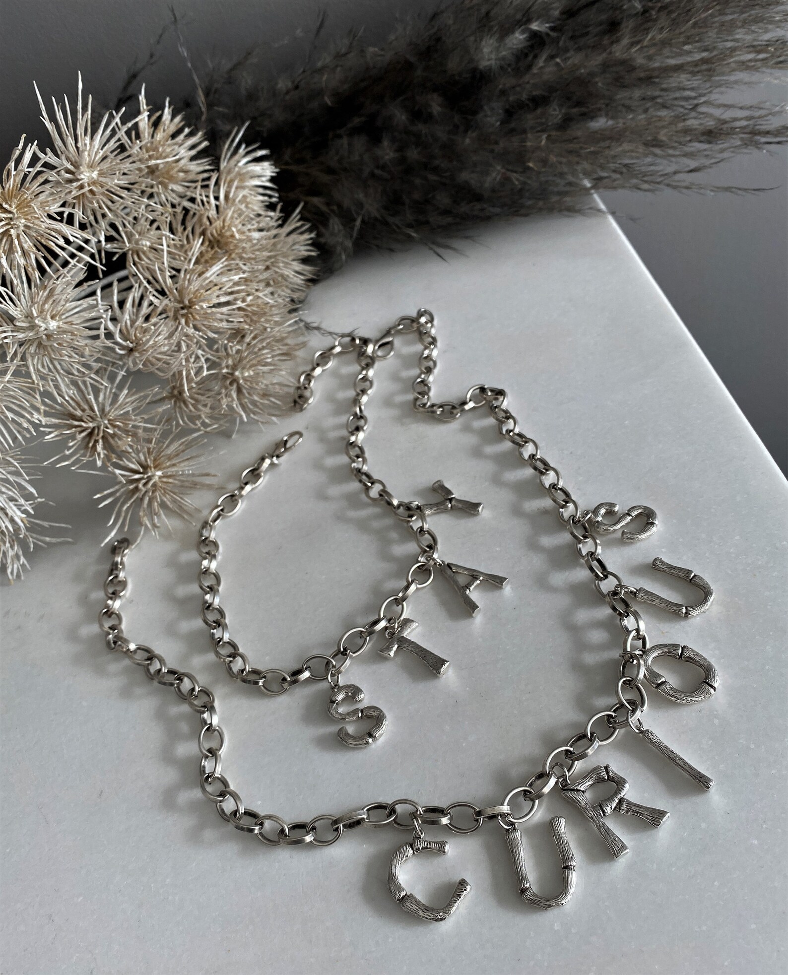 Oversized Steet Style Letters Chain Necklace Layered Chains - Etsy