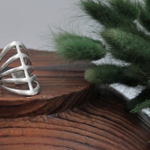 Dark Silver Multi Lines Open Ring• Long Rhombus Midi Linear Ring ...
