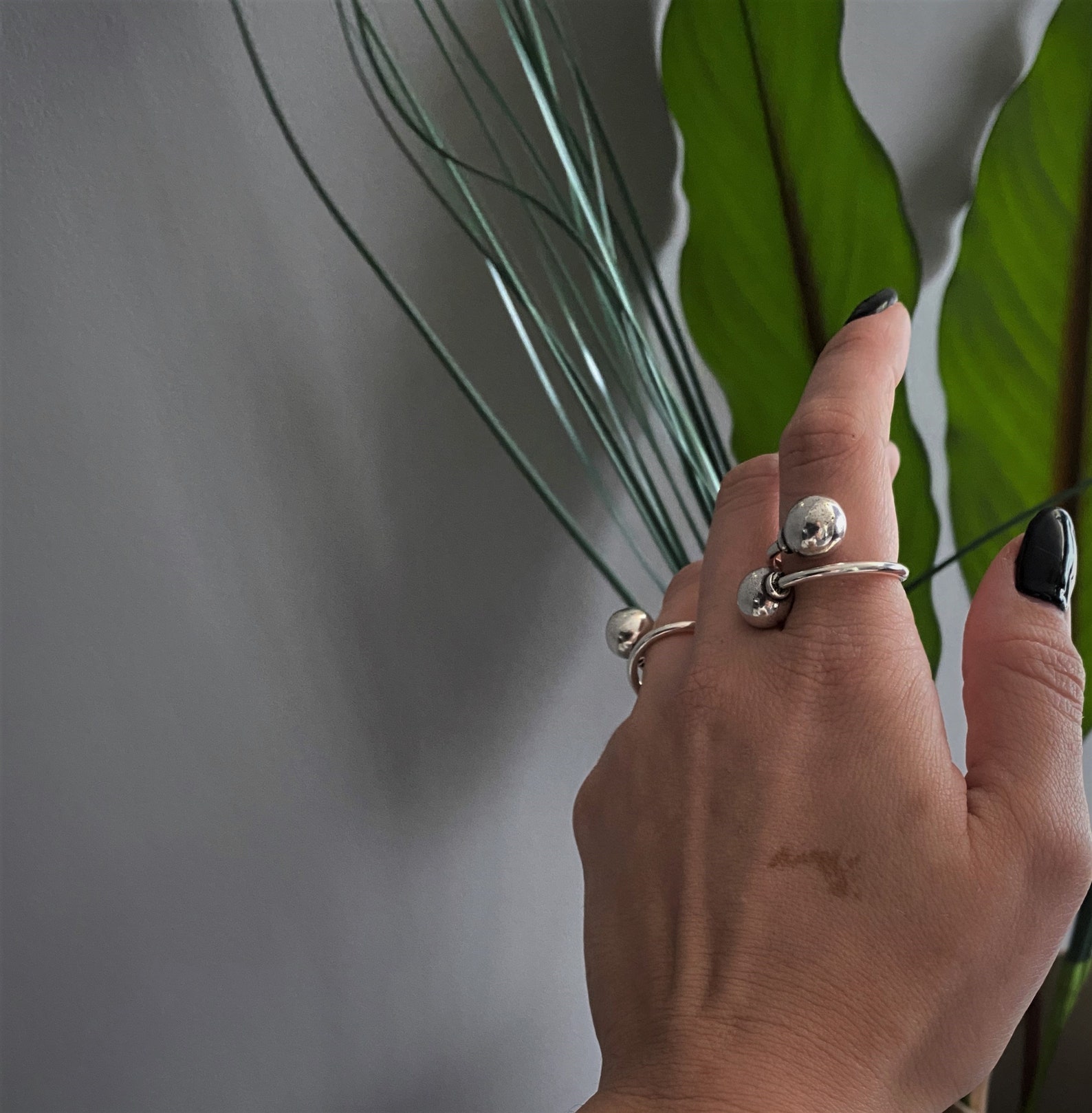 Twist Double Balls Open Ring Chunky Spheres Wrap Around Ring - Etsy