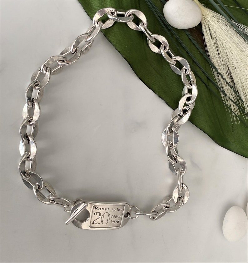 Antique Silver Bold Chain Necklace Uno De 50 Style Chain - Etsy