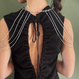 Stainless Steel Shoulder Chain Harness• Chain Armor Jewelry• Multi ...