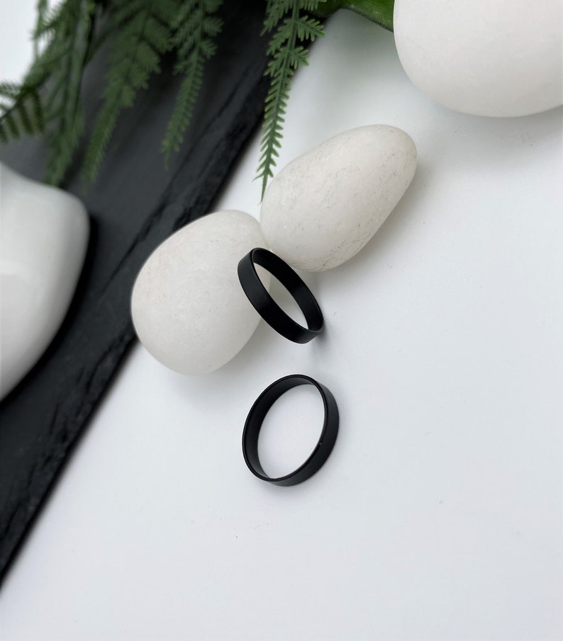 Black Band Knuckle Ring Chevalier Ring Simple Pinky Ring - Etsy