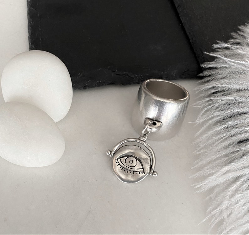 Giant EVIL EYE Ring Statement Padlock With Key Ring Heavy - Etsy