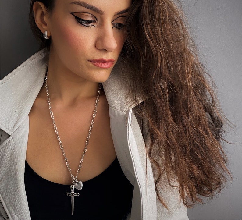 Punk Rock Sword/ Heart/ Shackle Pendant Edgy Shackle Unique | Etsy