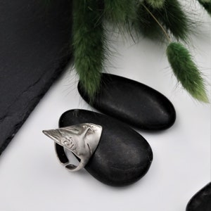 Antique Silver Ancient Greek Face Ring, Adjustable Statement Face Ring ...