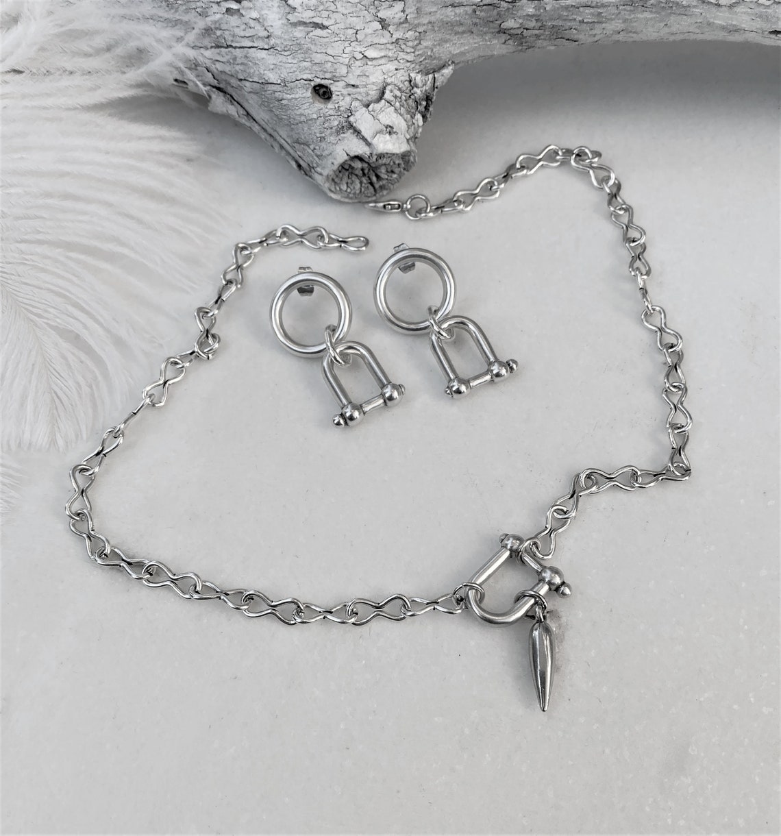 Punk Rock Sword/ Heart/ Shackle Pendant Edgy Shackle Unique | Etsy