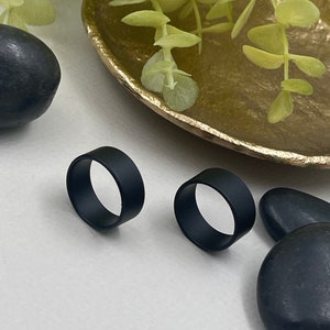 Black Band Ring, Simple Wide Black Ring, Womens Band Ring, Edgy Ring ...